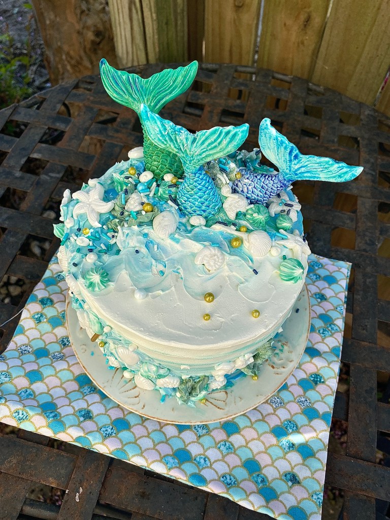 Teal and Blue Mermaid Cake - Homestyle Alchemy